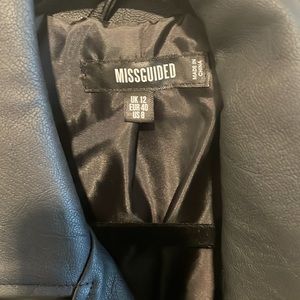 Missguided | Jackets & Coats | Missguided Black Leather Biker Jacket ...